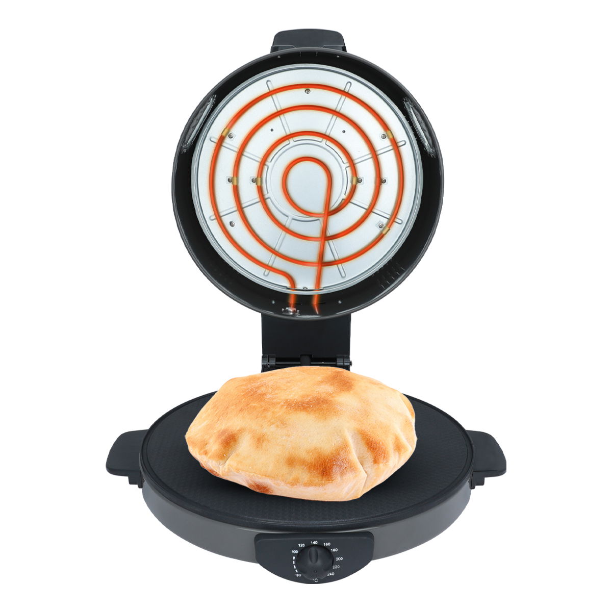 خبازة كهربائية إديسون، قرص تحكم، 40 سم، 2200 واط، بفتحتين، ZS-306BHD-S2 ...