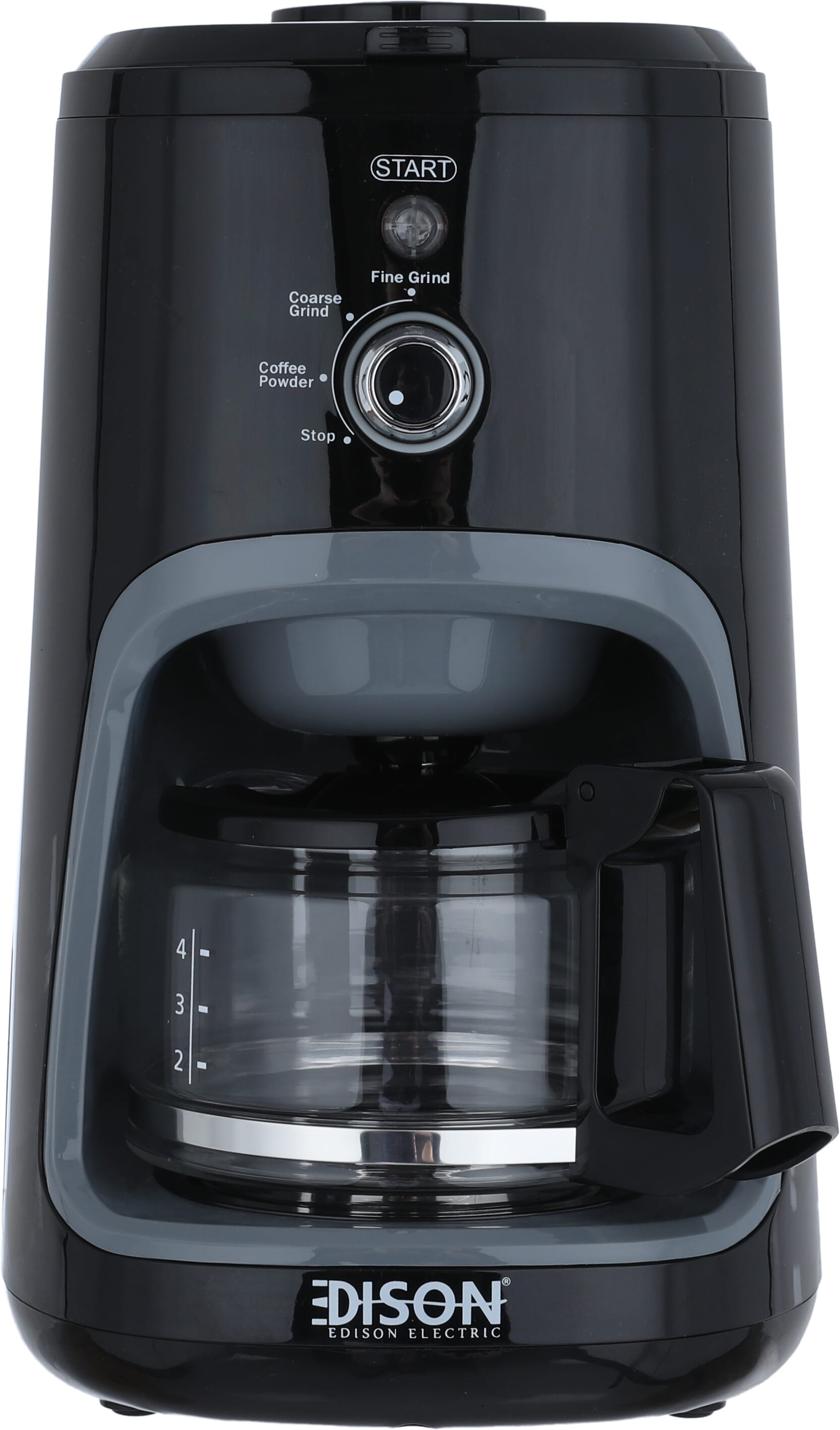 Edison CM/061A-CB Coffee Machine and Grinder, 900W, 600g - Black