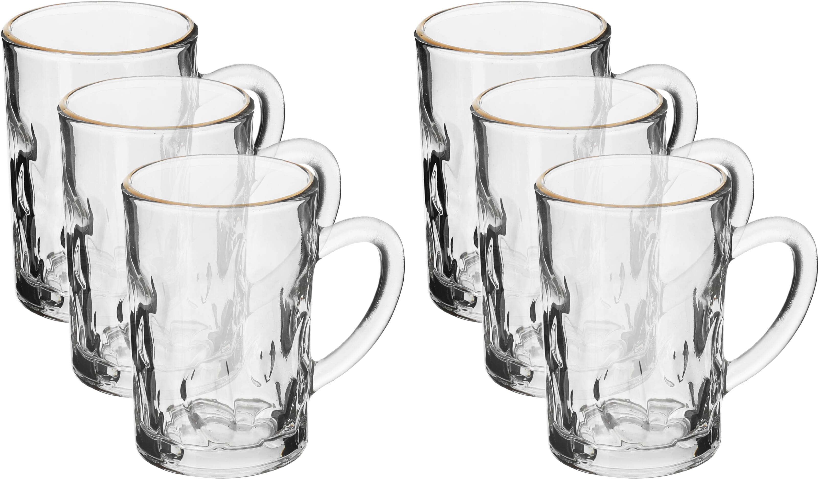 Al Saif Gallery glass tea set, 6 pieces - clear